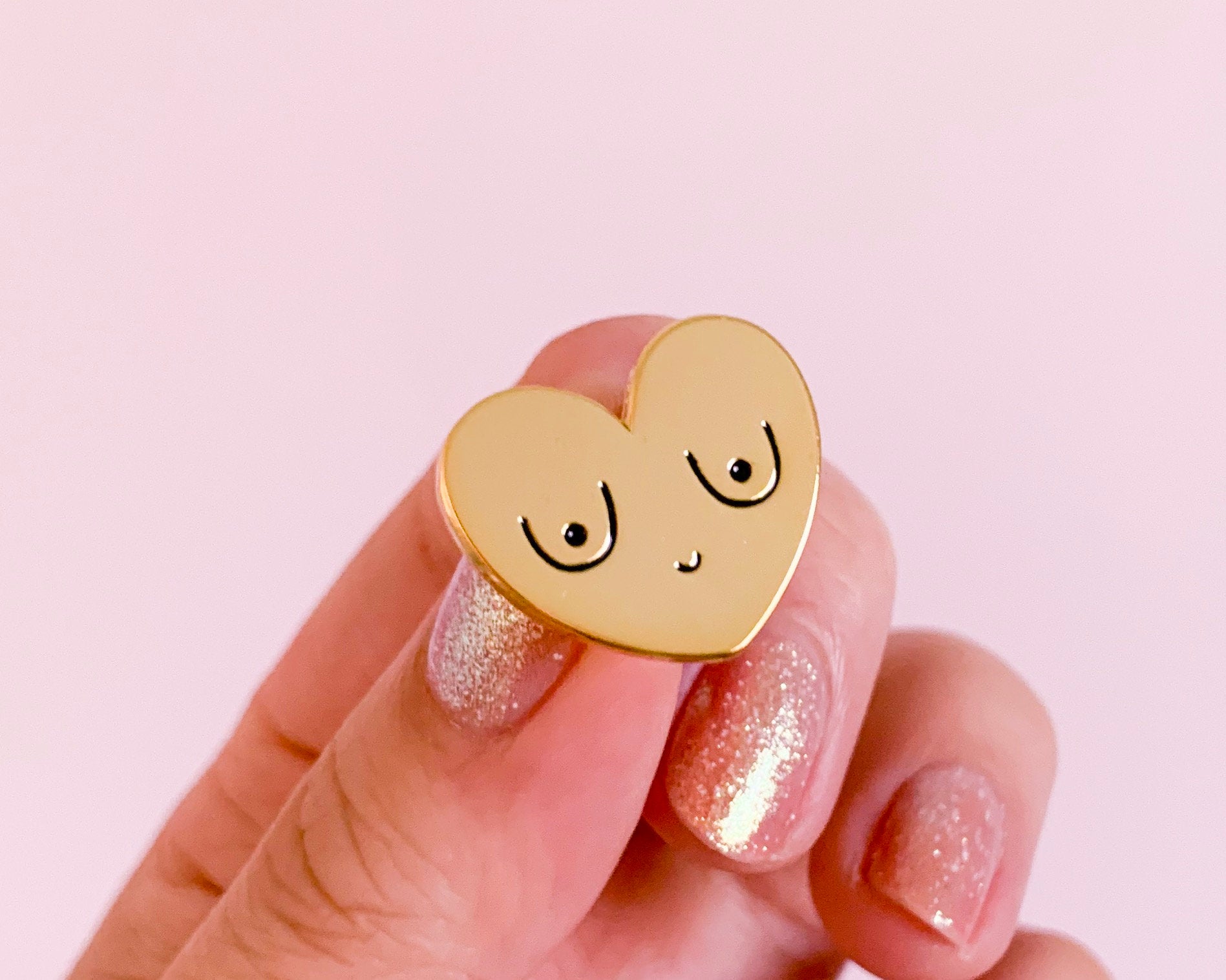 Gold Boob Enamel Pin – Little Woman Goods